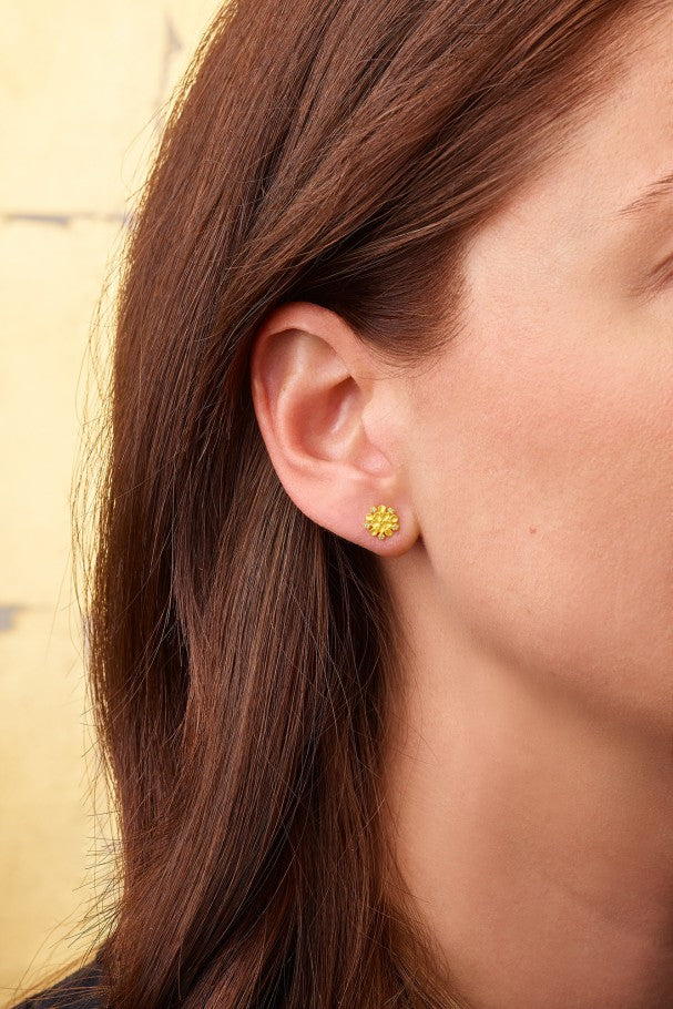 Cerisi Button Earrings in Gold Vermeil – ZFolio