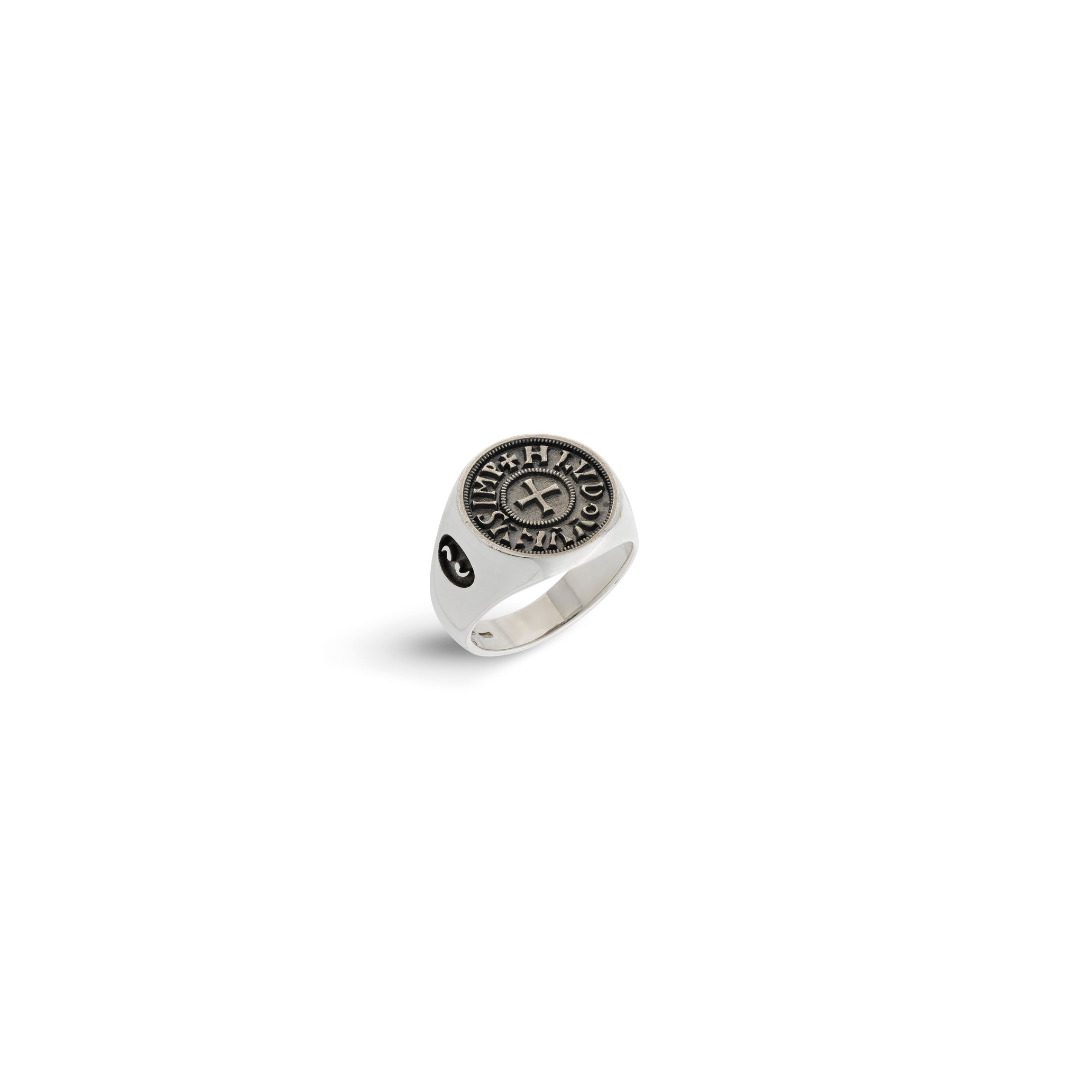 Ring - Moneta Coin in Oxidized and Polished Silver – ZFolio