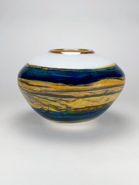 Open Sphere Shape Vase in Coastal Blue – ZFolio