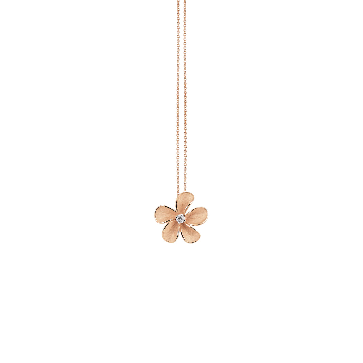 Necklace - Cherry Bloom with One .03 Diamond in 18 Karat Gold – ZFolio