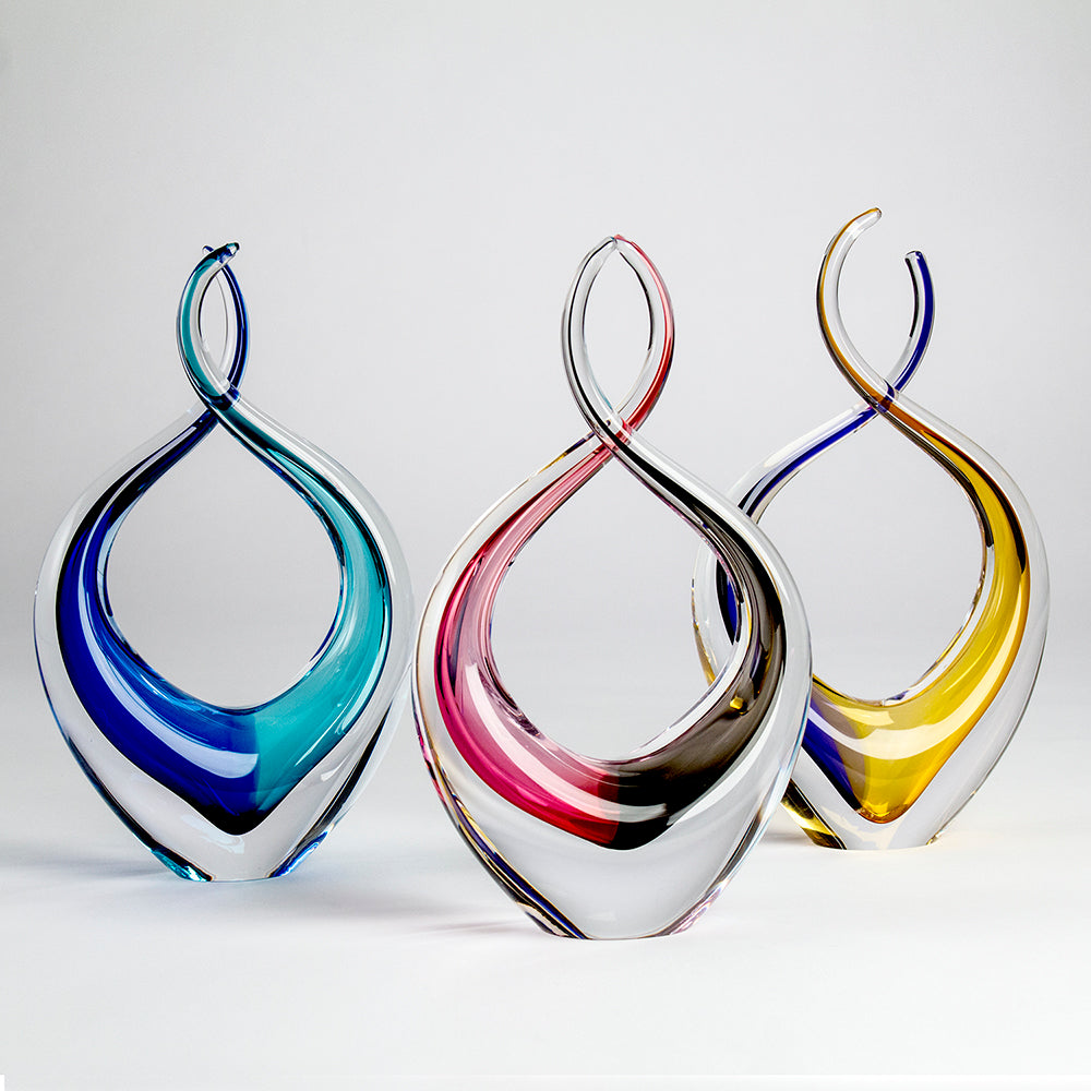 Dancing - Glass Sculpture in Blue and Turquoise – ZFolio